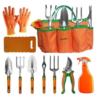 Gardening Hand Tool Set,10 Pack Stainless Steel Kit with Tote Bag ...