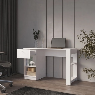 Modern White Computer Desk with Practical Storage - Bed Bath & Beyond ...