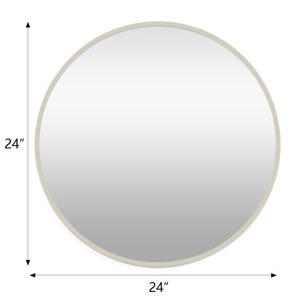 24in Round Mirror Metal Framed Mirror Wall-Mounted Matte Gold - Bed ...