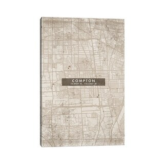 iCanvas "Compton City Map Abstract Style" by WallDecorAddict Canvas ...