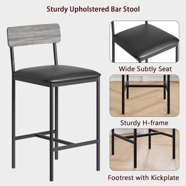Bar Stools Set of 2, Kitchen Bar Stools with Footrest - On Sale - Bed ...