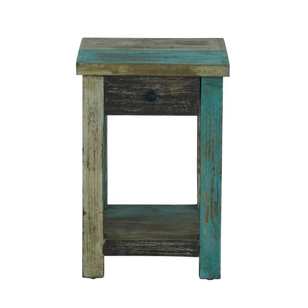 Meader Mango Wood Handmade Distressed Large Side Table by Christopher ...