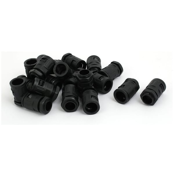20 Pcs M18x1.5 PA Ripple Pipe Connector Joint Black for AD15.8 ...