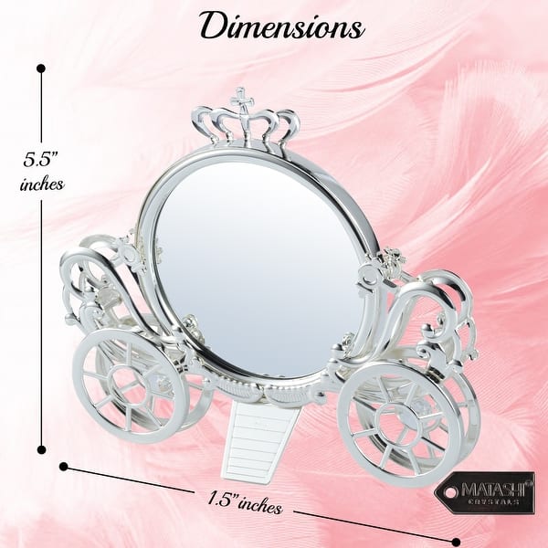 Matashi Silver Plated Double Sided Princess Coach Mirror Embellished ...