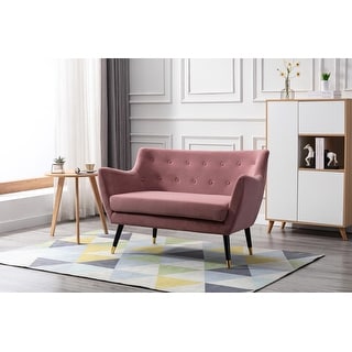 Porthos Home Dulce Small Sofa For Living Room, Velvet, Wooden Legs ...
