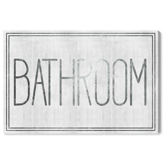 Minimal Bathroom Sign Modern White Canvas Wall Art Print for Bath - Bed ...