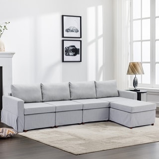 2-Seat Modular Sofa with Ottoman - Washable - Bed Bath & Beyond - 40603184