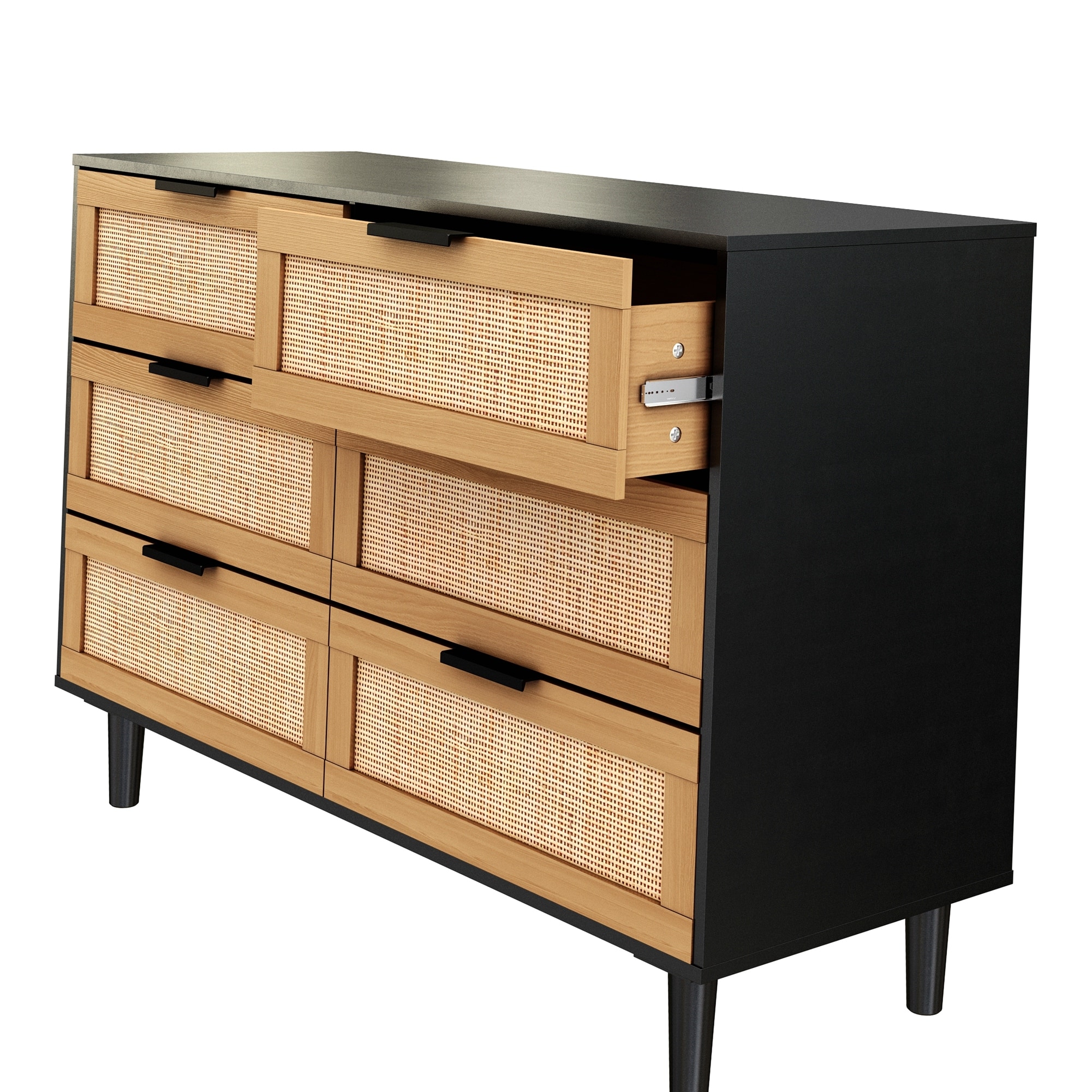 6 Drawers Rattan Dresser Rattan Drawer, Bedroom,Living Room - Bed Bath ...