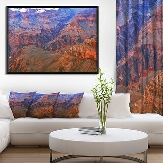 Designart "Blue and Red Grand Canyon View" Landscape Artwork Print on ...