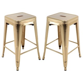 Brage Living Millard Stackable Industrial Metal Counter Stool - (Set of ...