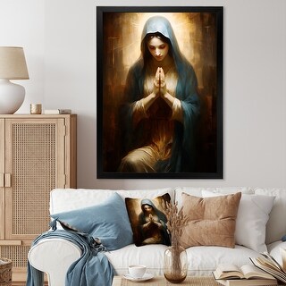 Designart "Mother Mary Christian Portrait IV" Christianism Wall Decor ...