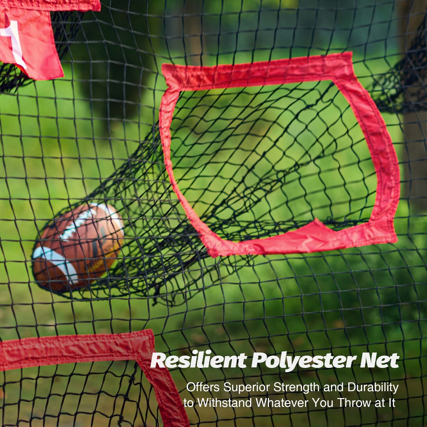 Football Case SKYSHALO Portable 7x7 Ft Football Trainer Throwing Net ...
