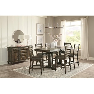 Avenue Vintage Dark Pine Trestle Counter Dining Table - Bed Bath & Beyond - 37403184