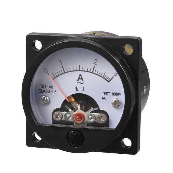 AC 0-3A Round Analog Panel Meter Current Measuring Ammeter Gauge Black ...