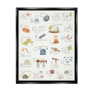 Stupell Science Theme Alphabet Framed Floater Canvas Wall Art Design By ...