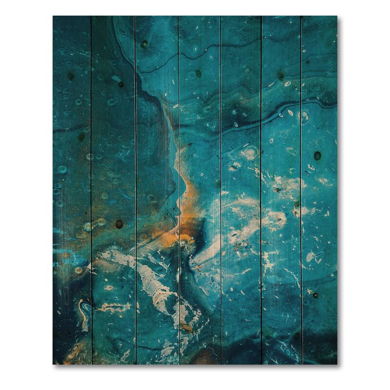 Designart 'Abstract Marble Composition In Blue I' Modern Print on ...