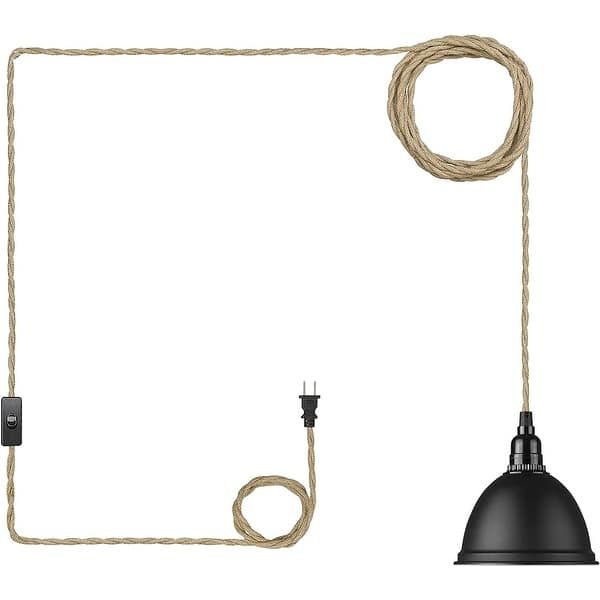 Hanging Light with Plug in Cord - Metal Pendant Light with Switch ...