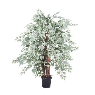 Vickerman 4' Artificial Silver Maple Extra Full Bush, Plastic Pot ...
