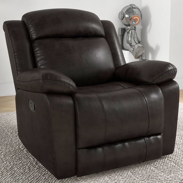 Manual Recliner Chair with Overstuffed Arm and Back - Bed Bath & Beyond ...