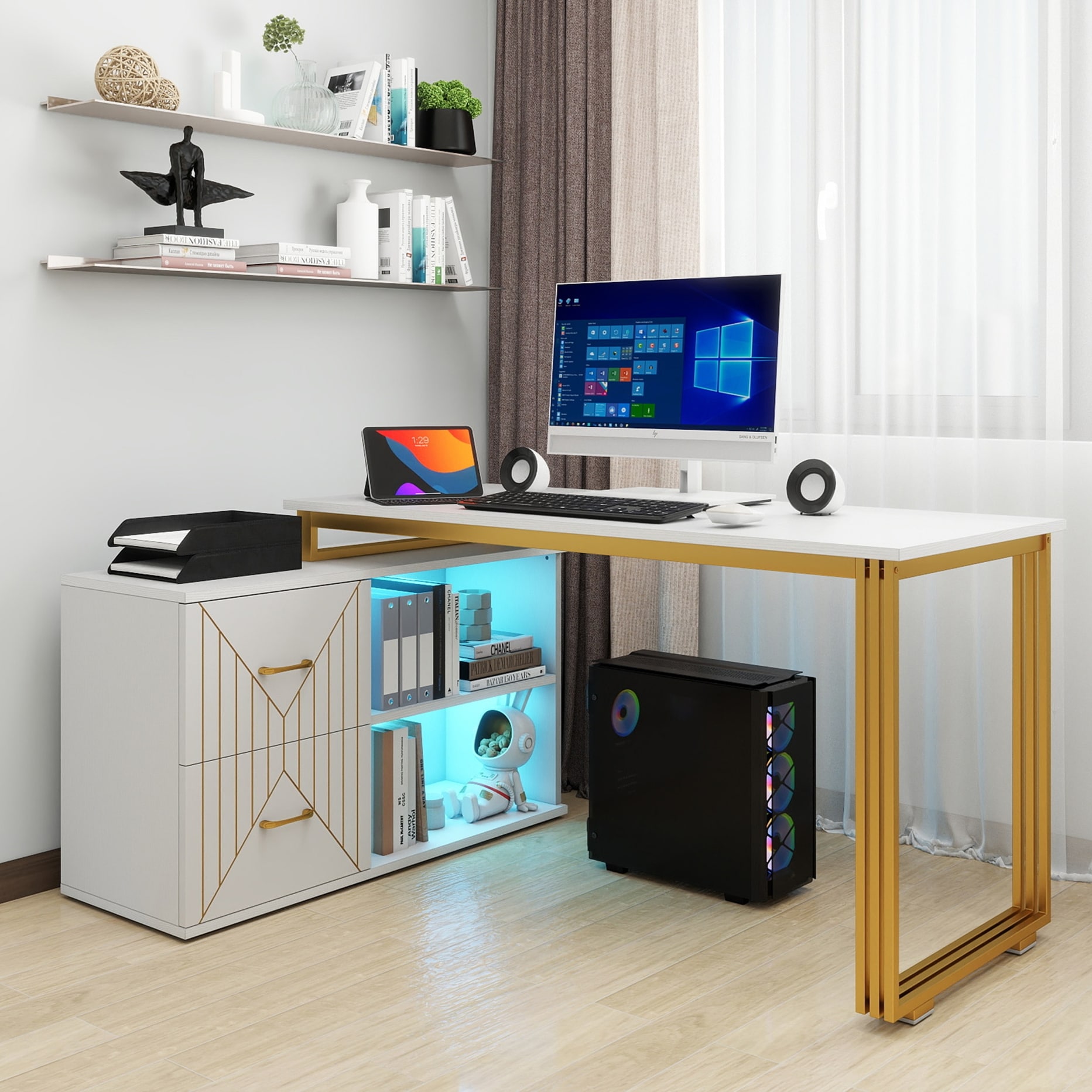 L Shaped Gaming Desk 68" - On Sale - Bed Bath & Beyond - 38369751