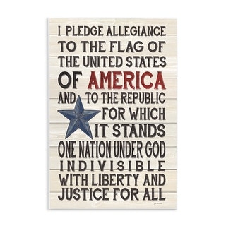 Stupell Pledge of Allegiance Stars and Stripes Americana Rustic Wood ...