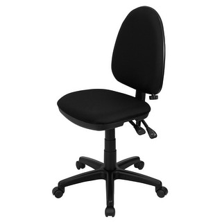 Delacora 22 Inch Wide Fabric Swivel Task Chair with Adjustable Lumbar ...