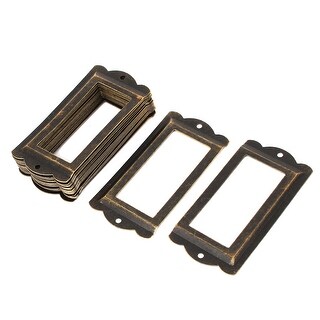 Office Library 85 x 42mm File Drawer Tag Label Holder Bronze Tone 20pcs ...