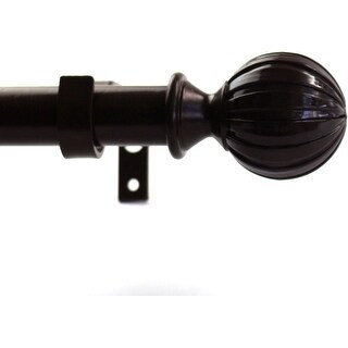 1-inch Diameter Fluted Ball Adjustable Single Drapery Curtain Rod - Bed ...