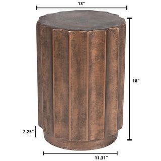 Han Outdoor Round Ceramic Tile Side Table with Iron Frame by ...