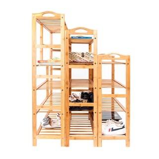 6-Layer Portable Bamboo Splint Multi-function Shoe Rack - Bed Bath ...