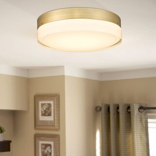 12-Inch Gold Ceiling Light with Frosted Glass - N/A - Bed Bath & Beyond ...