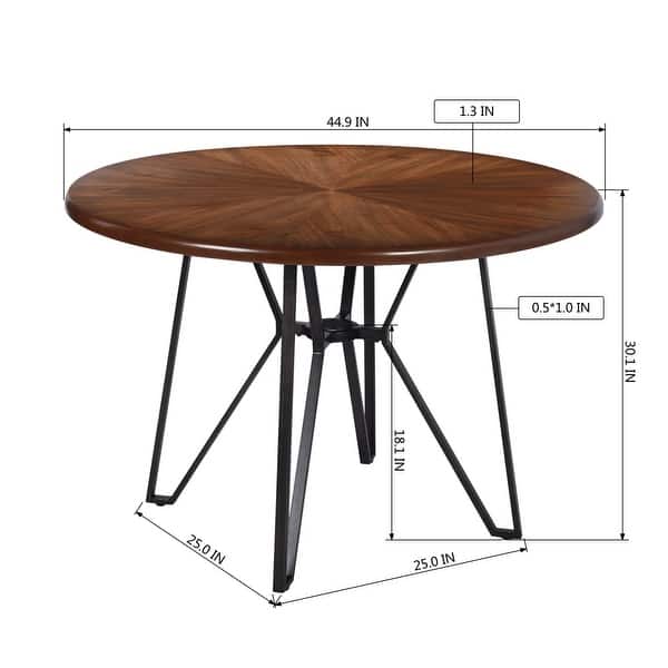 40" Round Mid Century Centiar Dining Room Table, Bar Table Brown - Bed ...