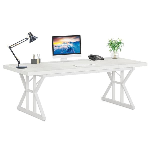 70.8-Inch Executive Desk, Large Computer Office Desk Workstation - On ...