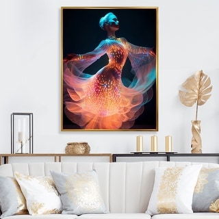 Designart "Translucent Light Dancer I" Woman Fashion Photography Framed ...