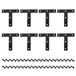 T Shape Bracket, 80x80x1mm Carbon Steel Mending Plates w Screws 8Pcs ...