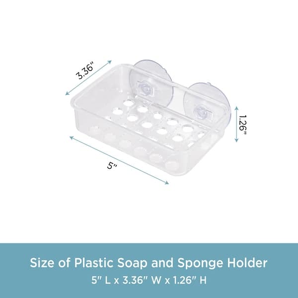 Kenney Plastic Suction Cup Soap or Sponge Dish - Clear - Bed Bath ...