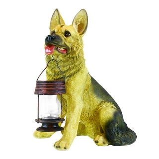 German Shepherd Dog With Lantern Solar Light - Bed Bath & Beyond - 23536251