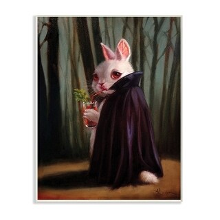 Stupell Vampire Rabbit Drinking Bloody Mary Dark Forest Wood Wall Art ...