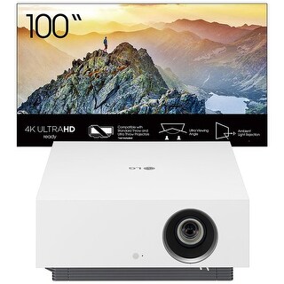 LG 4K UHD CineBeam Smart Laser Projector with 100" ALR Display Screen ...