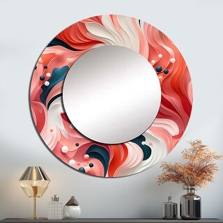 Designart "Tropical Reef Rendezvous Pink Pattern" Abstract Round ...