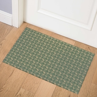 ZEN CIRCLES BLOCK PRINT GREEN AND GOLD Doormat By Kavka Designs - Bed ...
