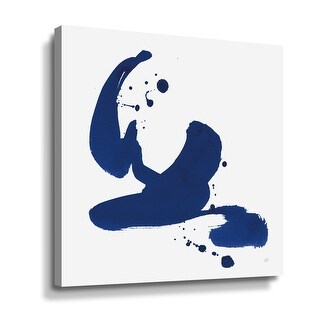 Cobalt Ink Drops I Gallery Wrapped Canvas - Bed Bath & Beyond - 35376900