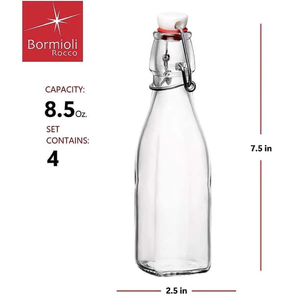 Bormioli Rocco Set of 4 Swing Top Bottles - 8.5 Ounce - Bed Bath ...
