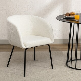 Ivory Compact Dining Chairs Modern Upholstered Fabric Dining Chairs ...