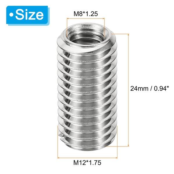 Thread Repair Insert Nut Adapters Reducer M12x1.75 Male M8x1.25 Female ...