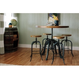 Mill & Foundry Industrial Crank 36" Wide Dining Table with Adjustable ...