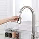 304 Stainless Steel Pull Out Kitchen Faucet High Arc 360 Swivel 23.6 ...