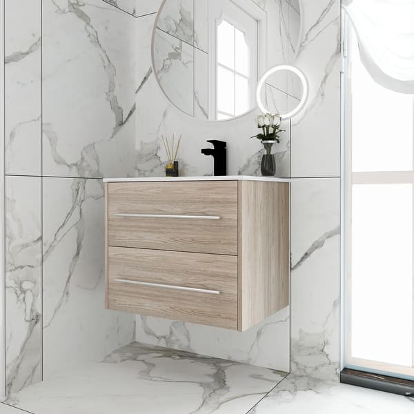 ARTCHIRLY 24 Inch Bathroom Vanity with Sink, Floating Bathroom Vanity ...