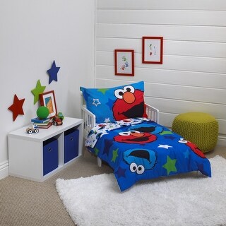Sesame Street Awesome Buds 4pc Toddler Bed Set with Elmo and Cookie ...