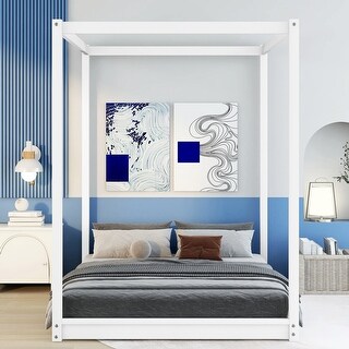 Full Size Canopy Platform Bed with Support Legs - Bed Bath & Beyond ...